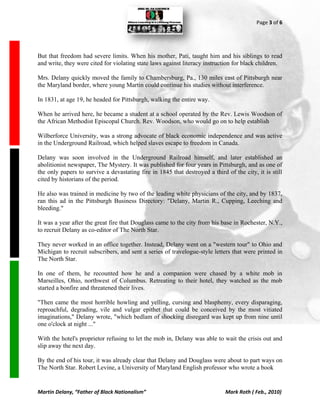 Martin Delany, “Father of Black Nationalism and "Friend and Rival of ...