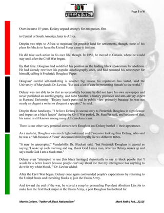 Martin Delany, “Father of Black Nationalism and "Friend and Rival of ...