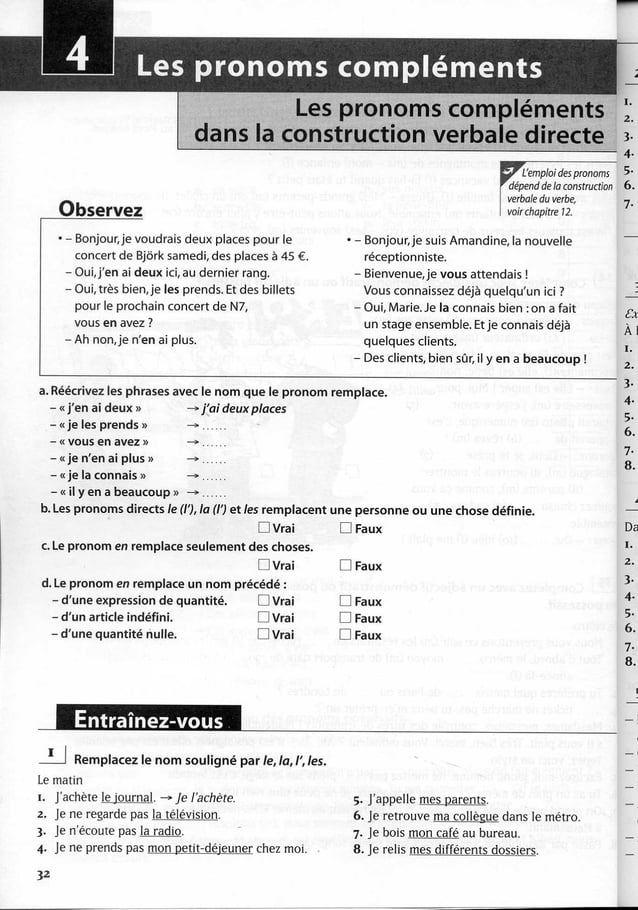 Exercises de Grammaire Francaise | PDF