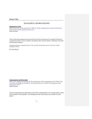 61496065 business-plan-template-tim-hortons | PDF