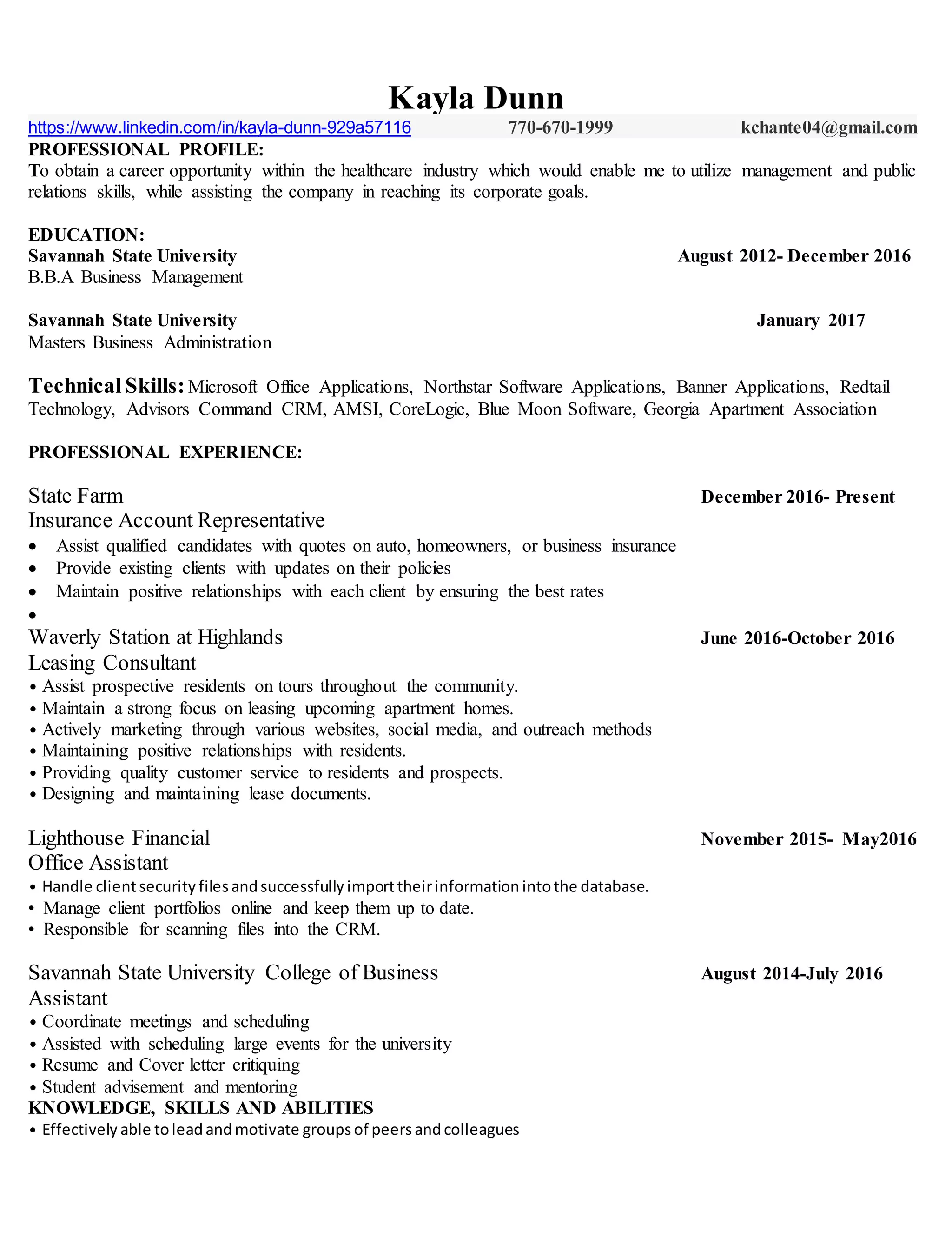 Kayla Dunn Resume | DOCX