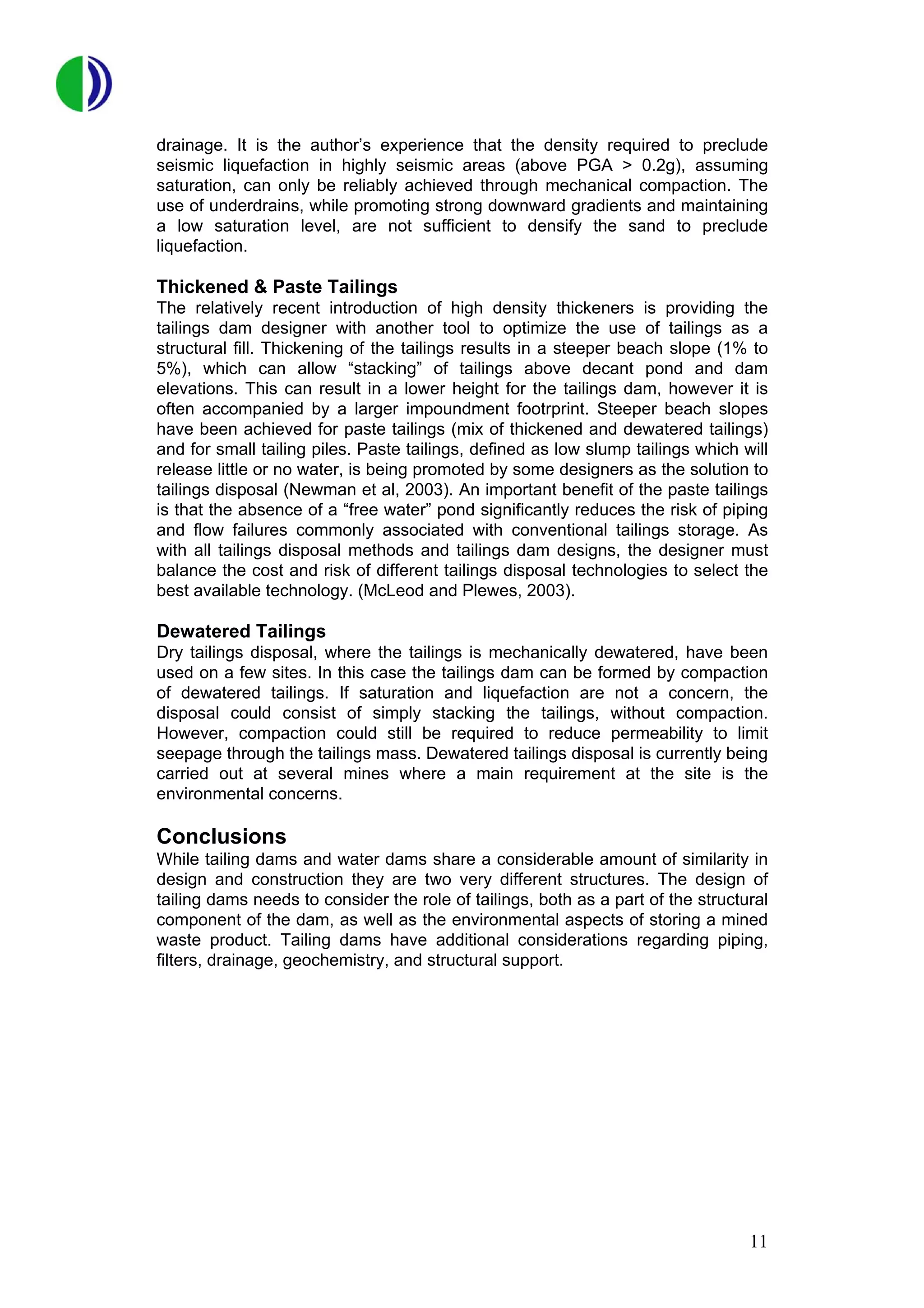 Water dam versus Tailing Dam | PDF