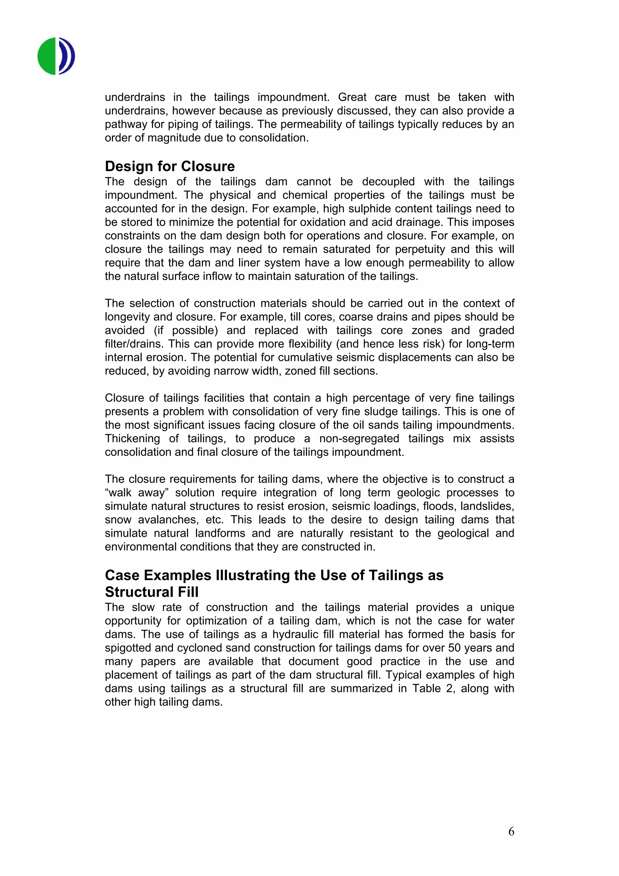 Water dam versus Tailing Dam | PDF