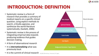 Introduction to Systematic Reviews and Meta-analyses-ACSRM | PDF | Educational Assessment ...