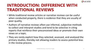 Introduction to Systematic Reviews and Meta-analyses-ACSRM | PDF | Educational Assessment ...