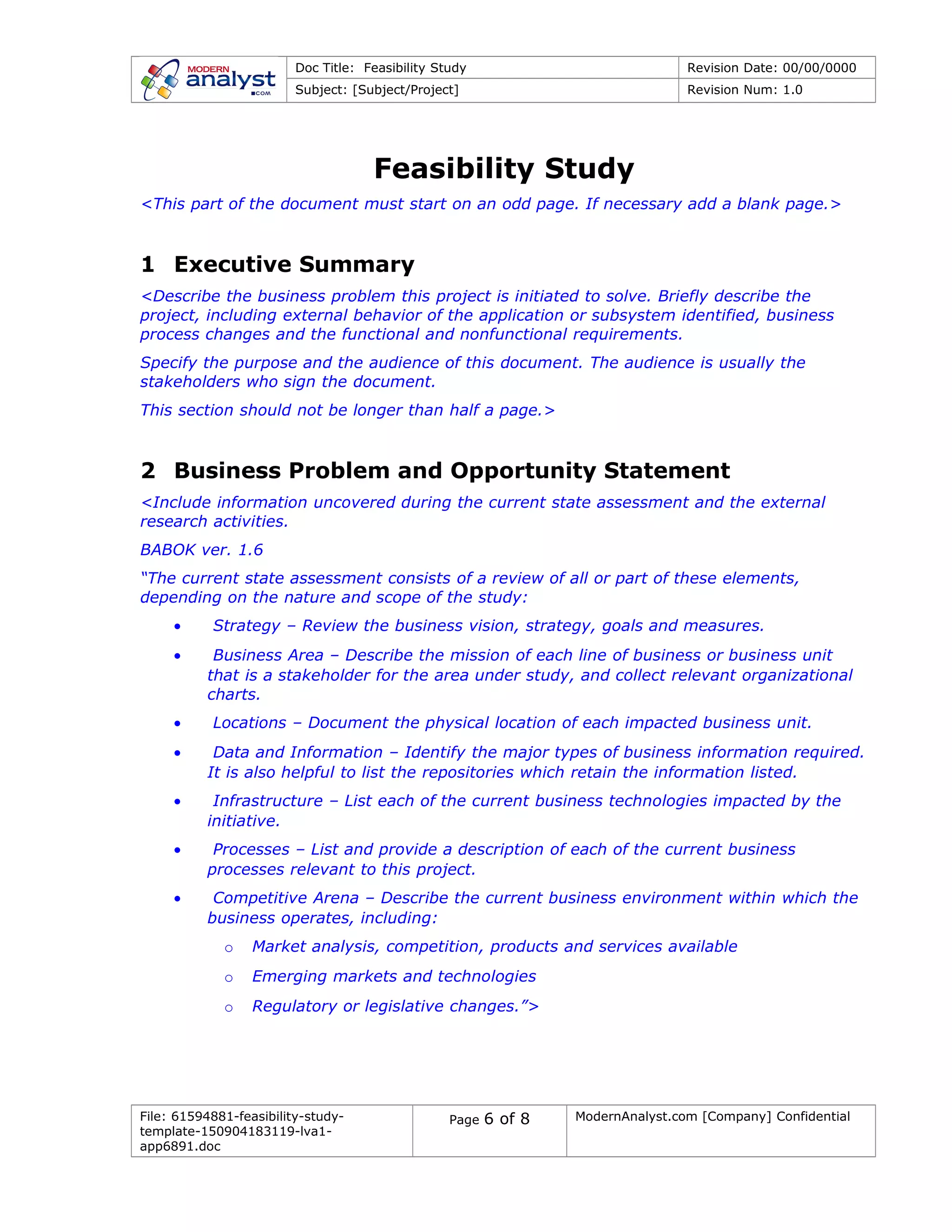 61594881 feasibility-study-template | DOC