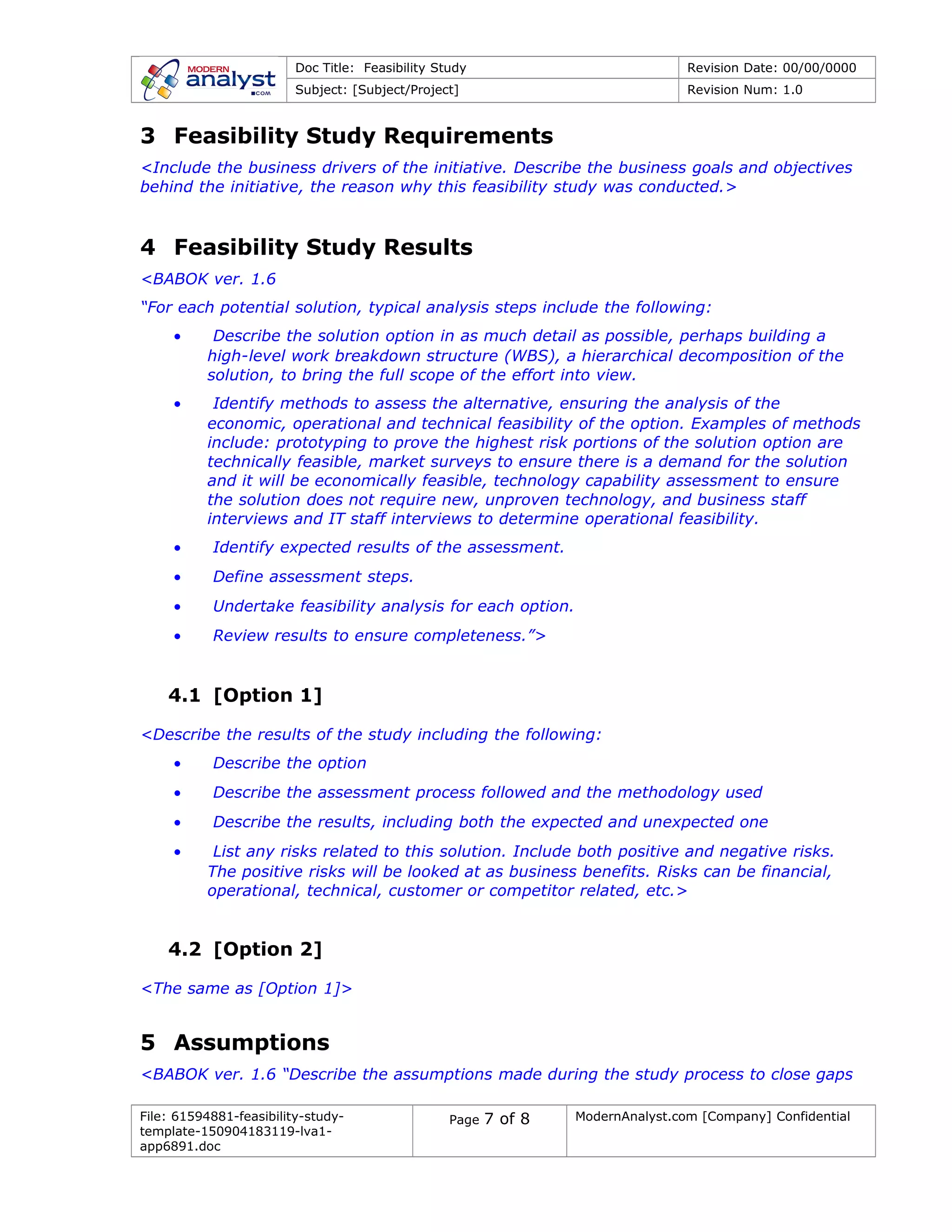 61594881 feasibility-study-template | DOC