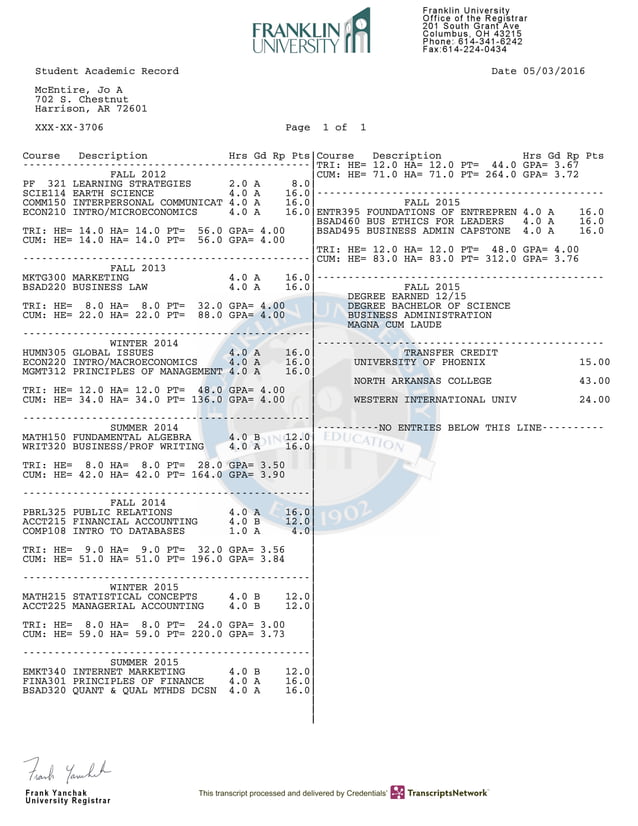 JM Transcript | PDF | Undergraduate Education | College Education