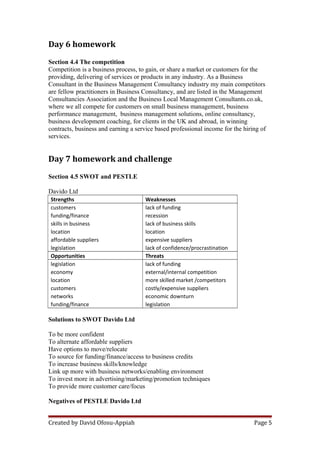 Homework and business challenge schedule_ER | DOC | Business ...