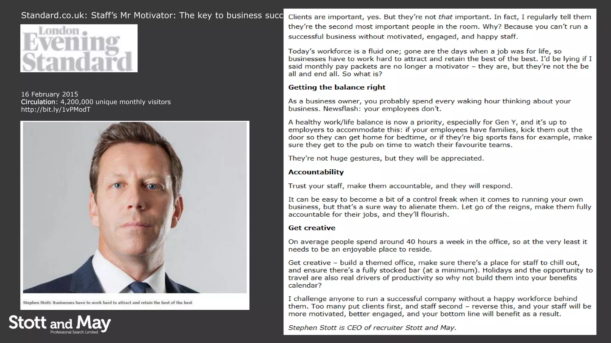 Stephen Stott 2015 Press Coverage | PPTX