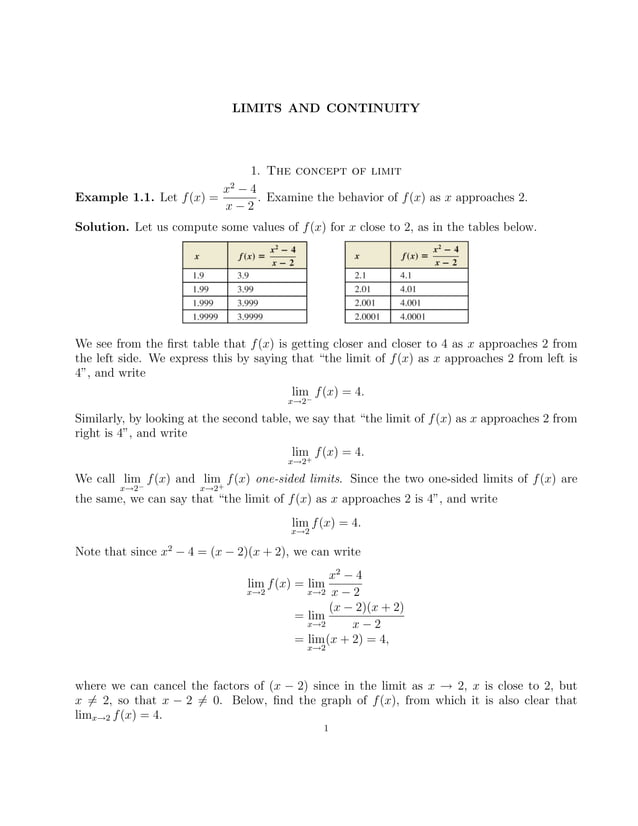 limits and continuity | PDF