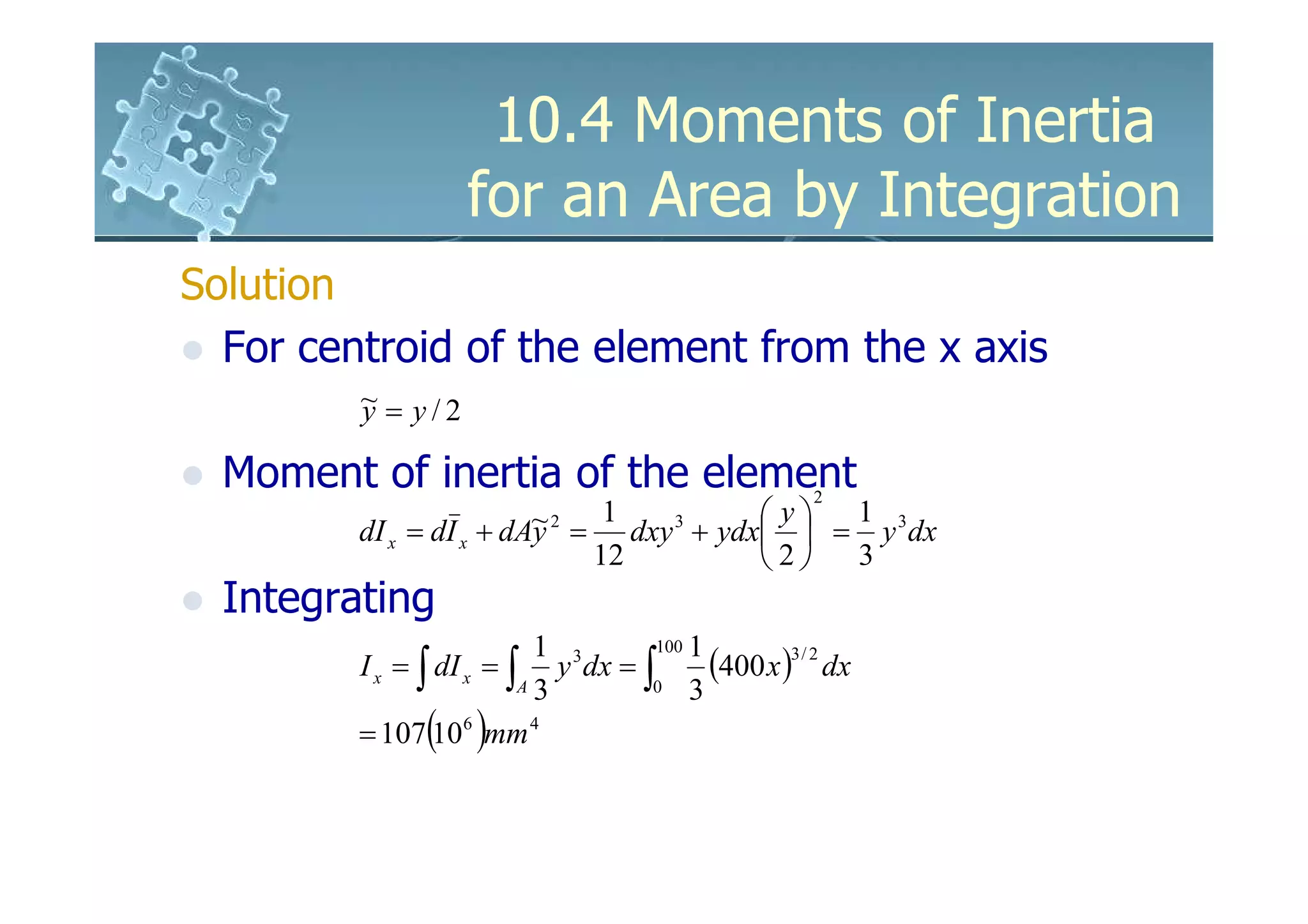 6161103 10.4 moments of inertia for an area by integration | PDF ...