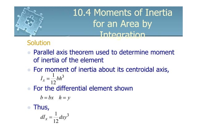6161103 10.4 moments of inertia for an area by integration | PDF ...