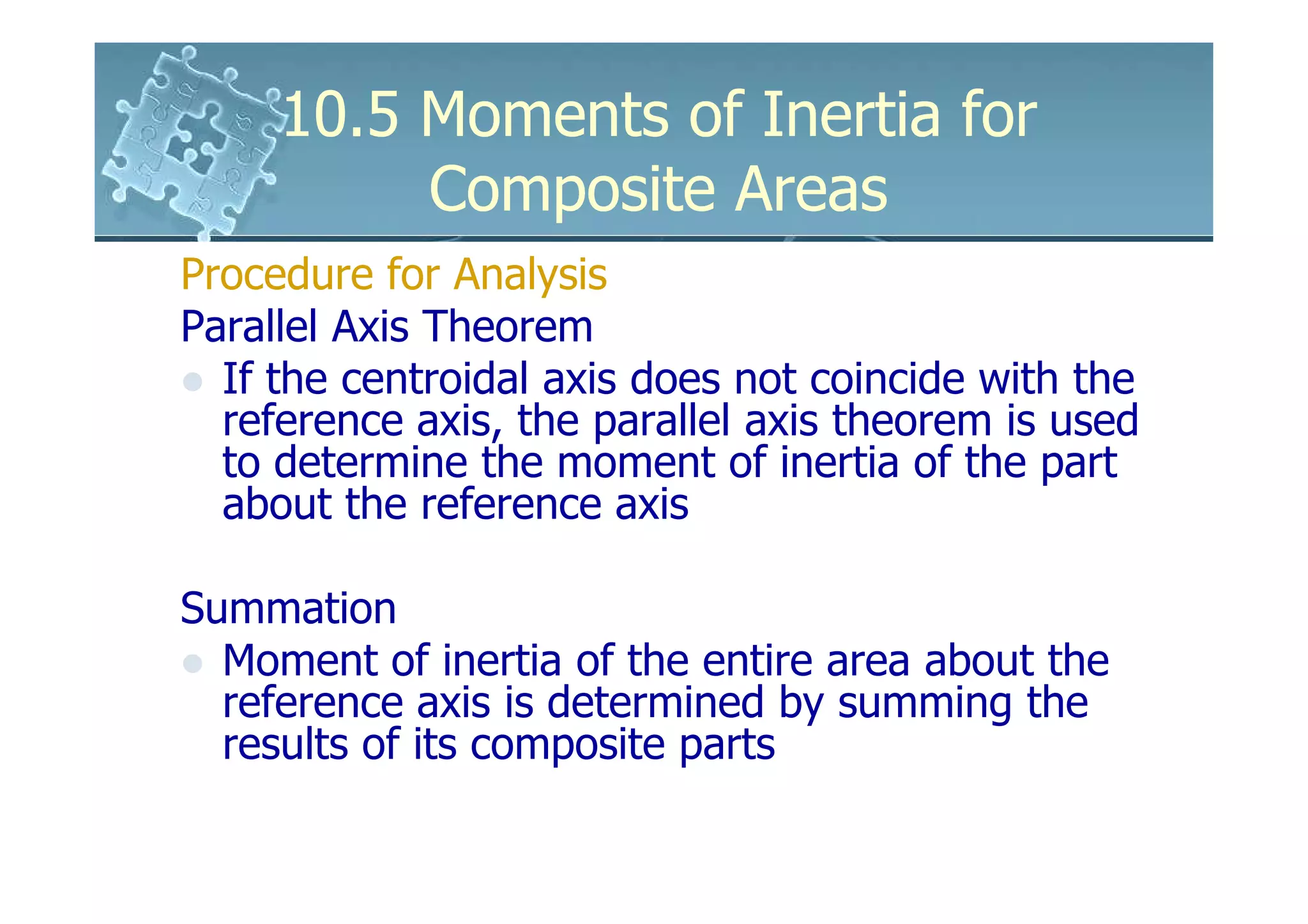 6161103 10.5 moments of inertia for composite areas | PDF