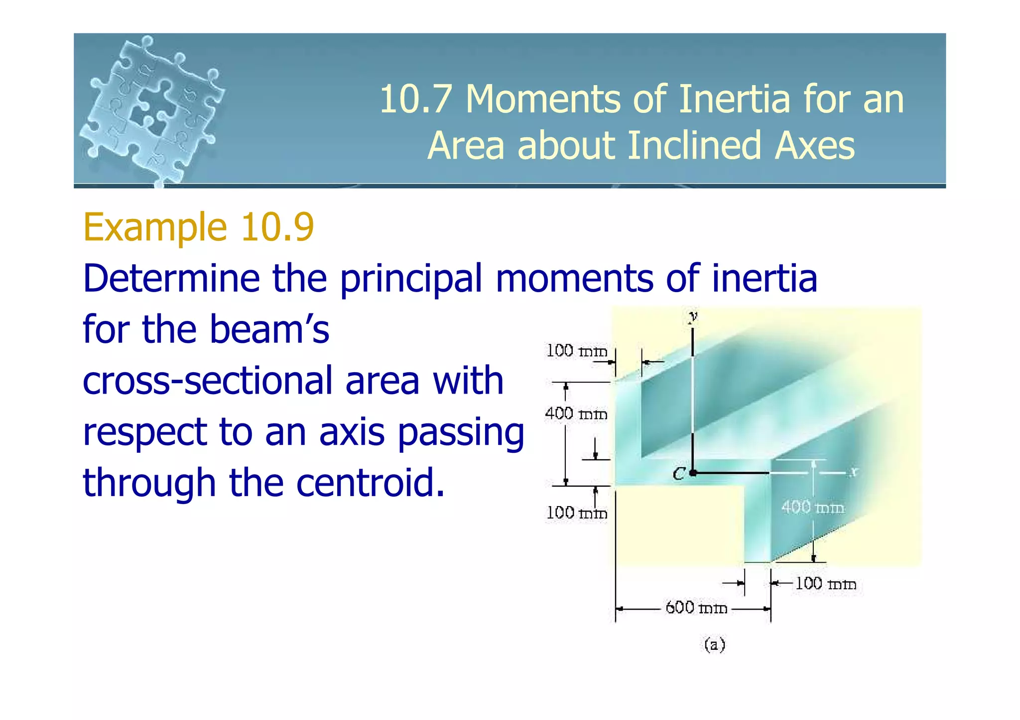 6161103 10.7 moments of inertia for an area about inclined axes | PDF
