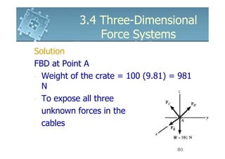 6161103 3.4 three dimensional force systems | PDF