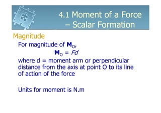 6161103 4.1 moment of a force – scalar formation | PDF | Physics | Science