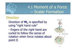 6161103 4.1 moment of a force – scalar formation | PDF | Physics | Science