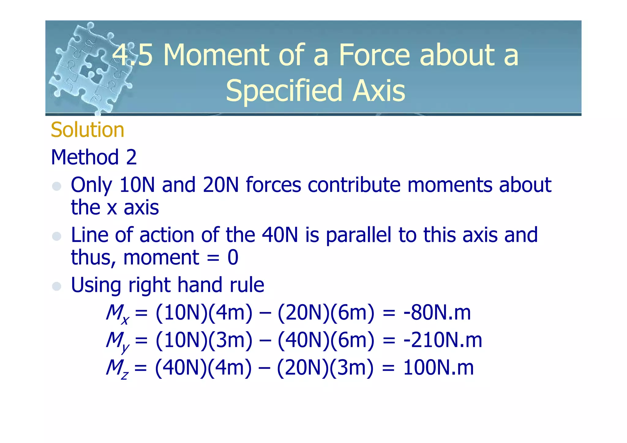 6161103 4.5 moment of a force about a specified axis | PDF | Physics ...