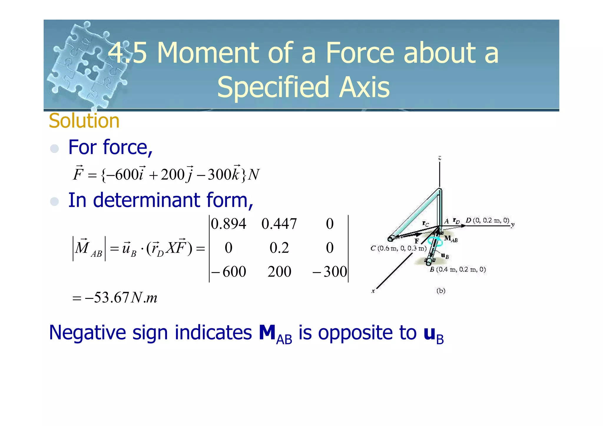 6161103 4.5 moment of a force about a specified axis | PDF | Physics ...