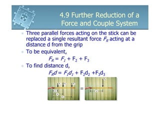 6161103 4.9 further reduction of a force and couple system | PDF