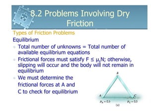 6161103 8.2 problems involving dry friction | PDF