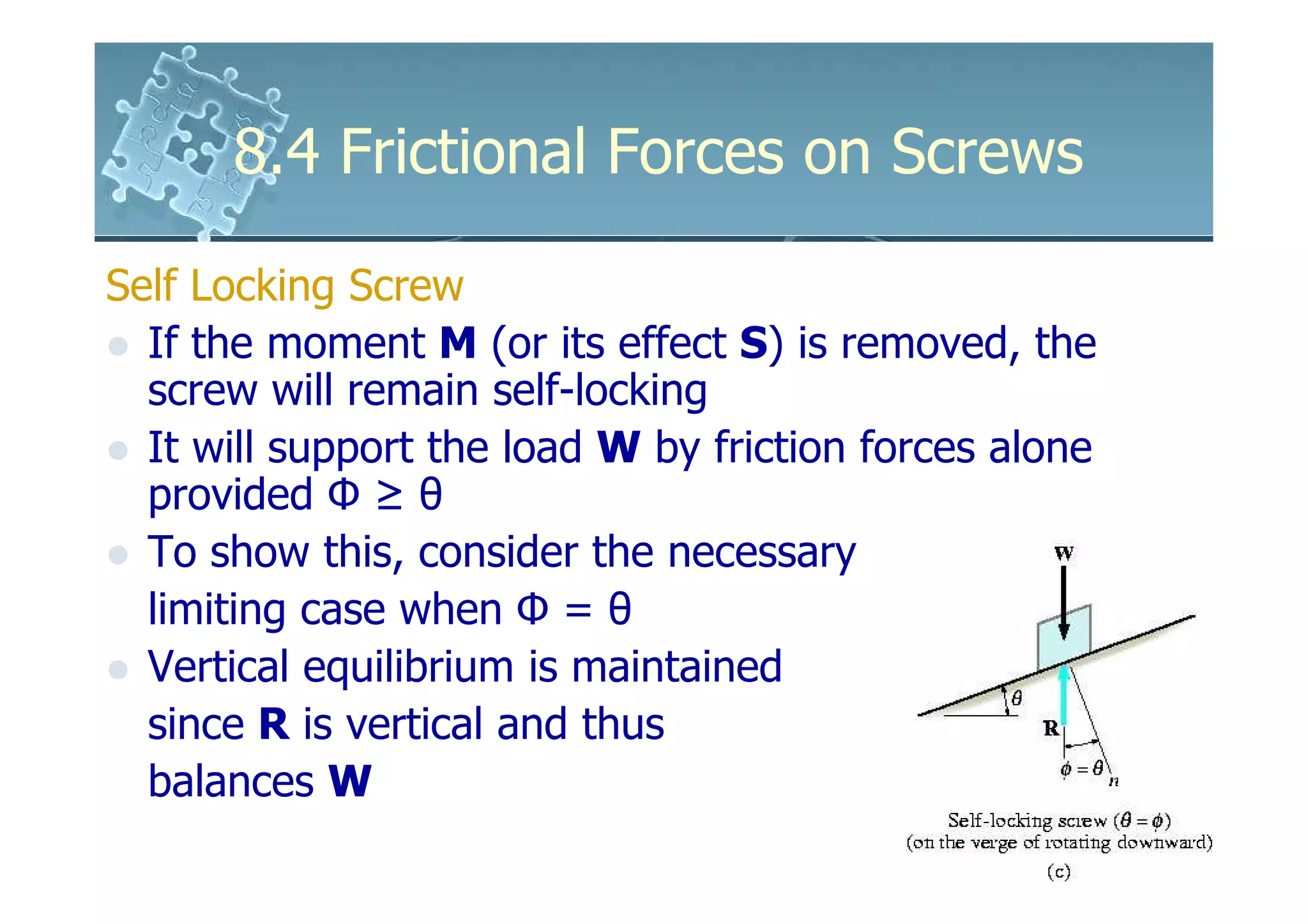 6161103 8.4 frictional forces on screws | PPT