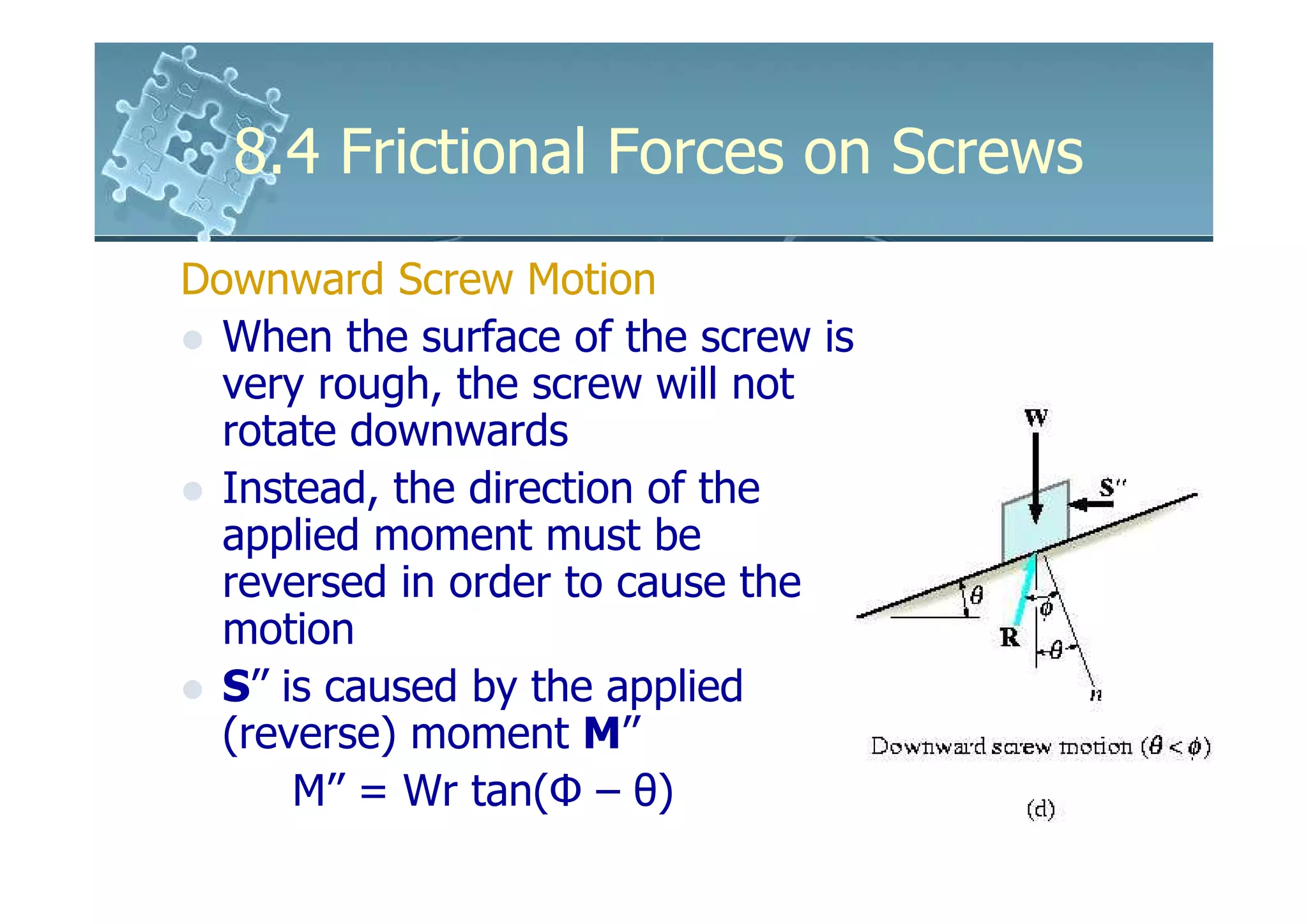6161103 8.4 frictional forces on screws | PPT