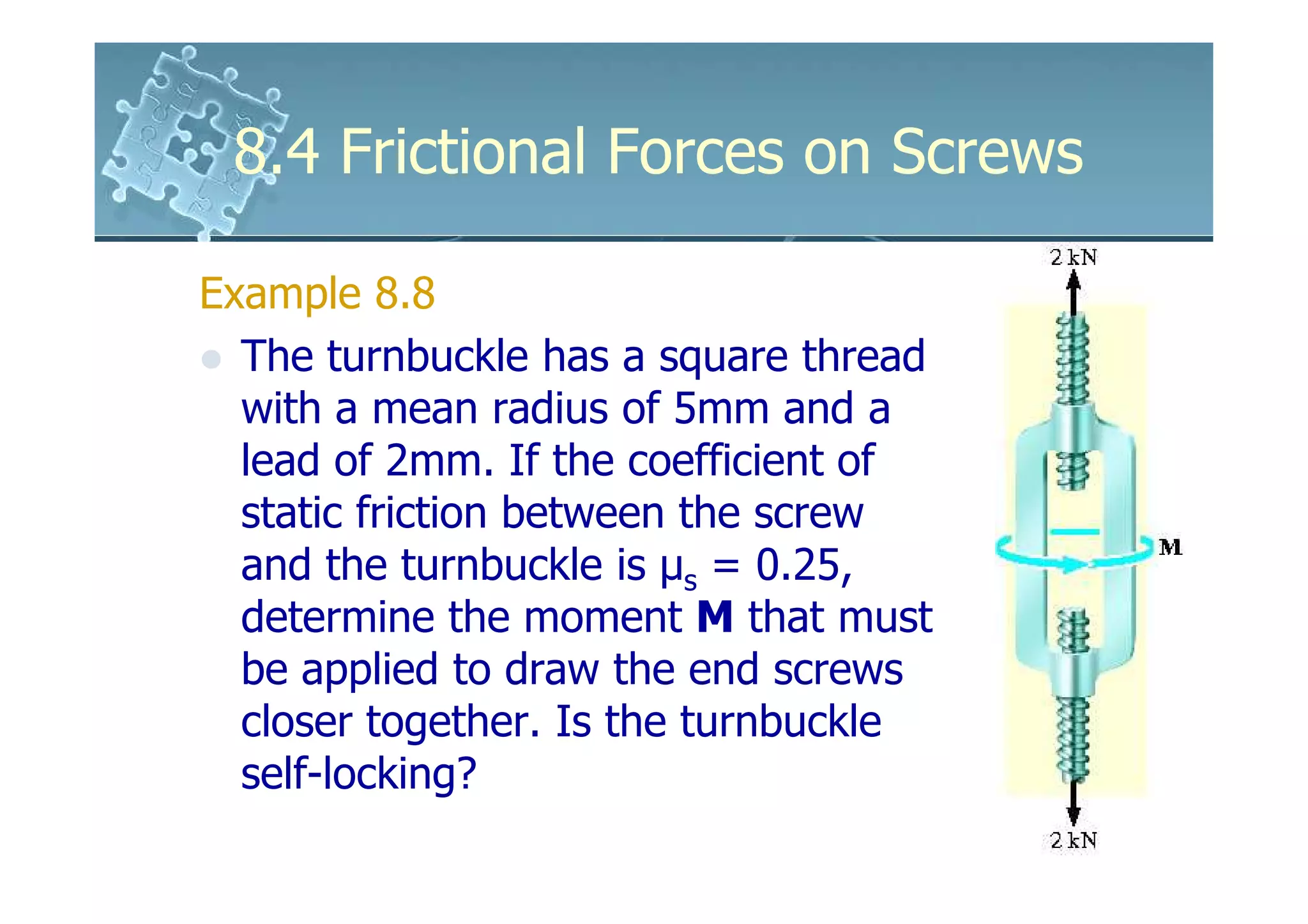 6161103 8.4 frictional forces on screws | PPT
