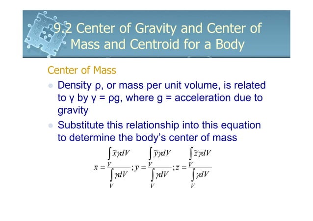 6161103 9.2 center of gravity and center of mass and centroid for a body | PDF | Physics | Science