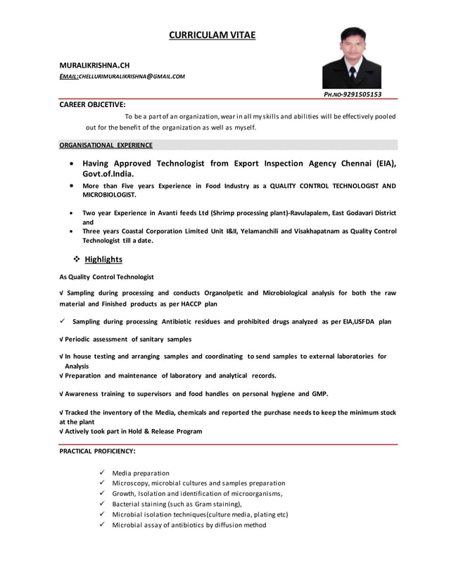 MURALI CV | PDF