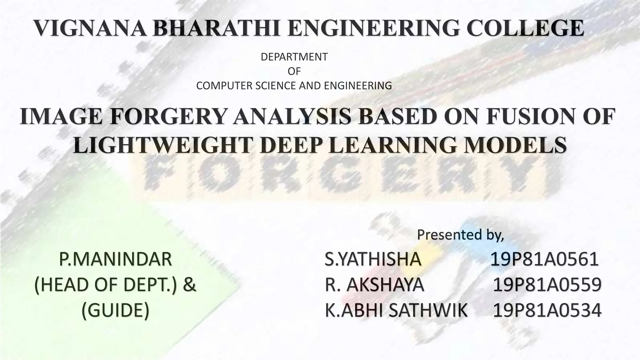 Image Forgery Detection Using Deep Learning Ppt
