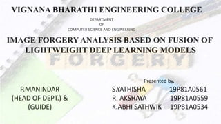 image forgery detection using deep learning | PPTX