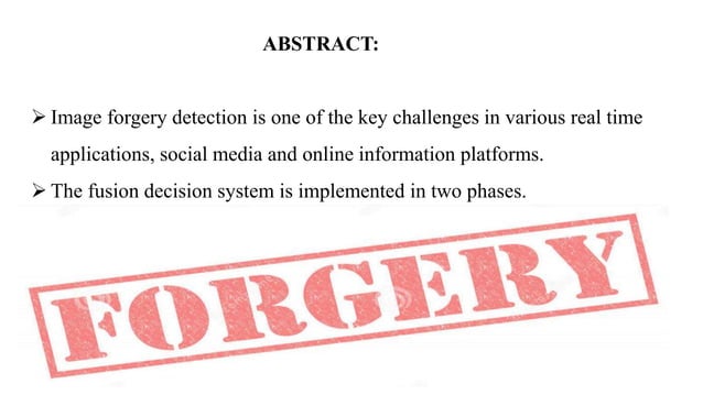 image forgery detection using deep learning | PPTX | Computing | Technology & Computing