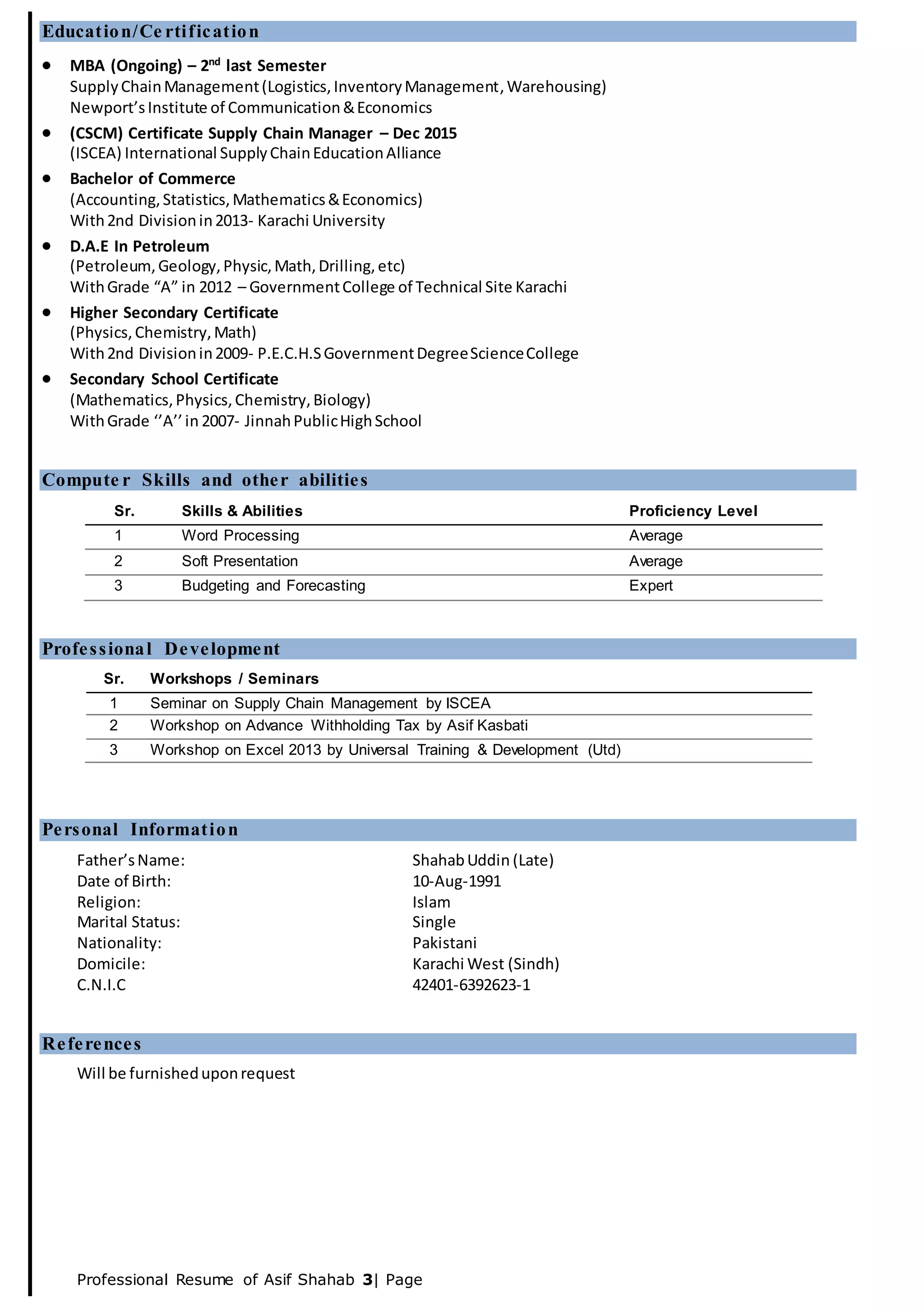 Asif Shahab CSCM - Resume | DOCX