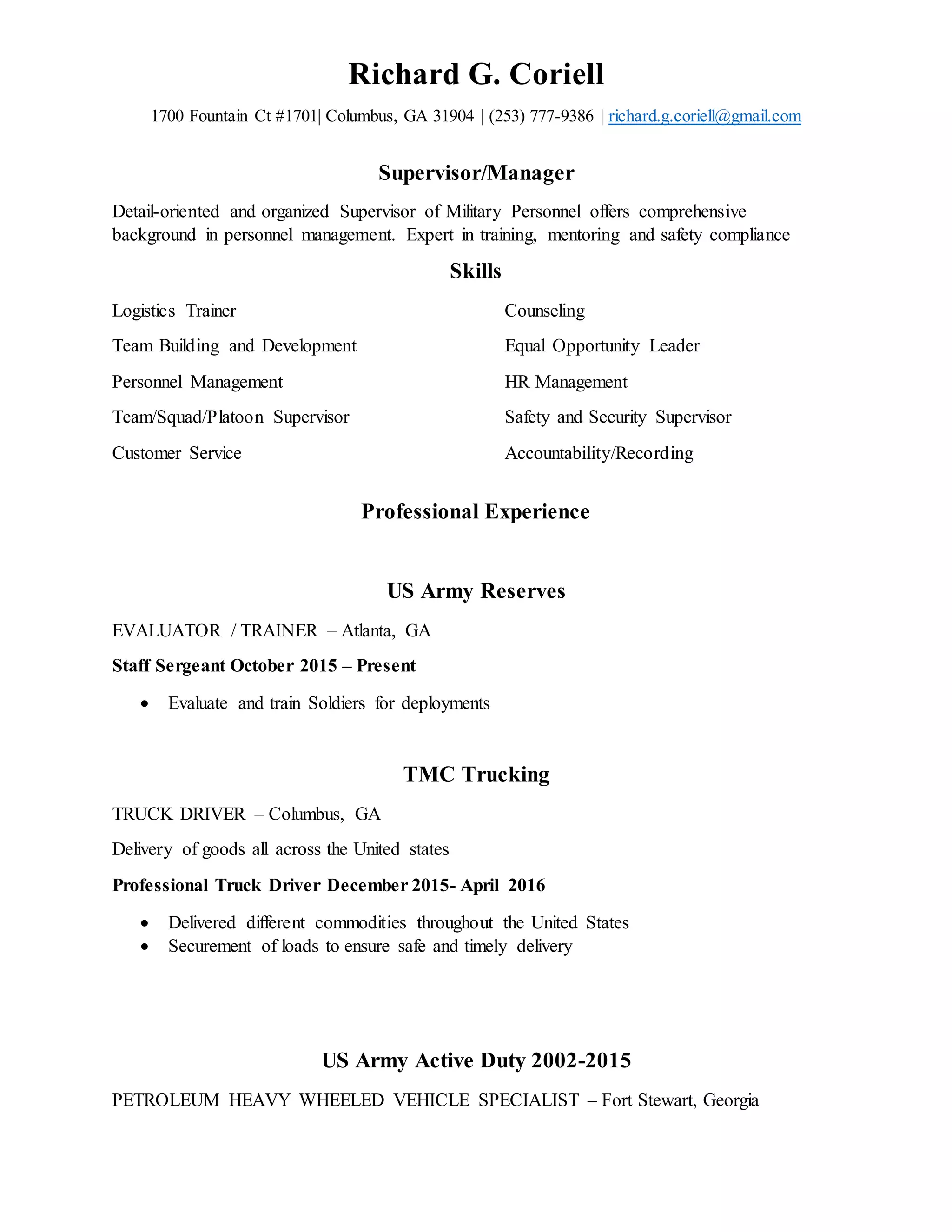 Resume Managment-Supervisor | PDF