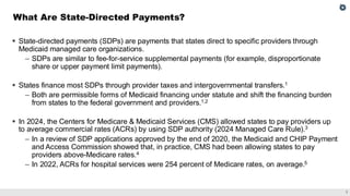 Medicaid State-Directed Payments: An Update on CBO's Modeling | PDF