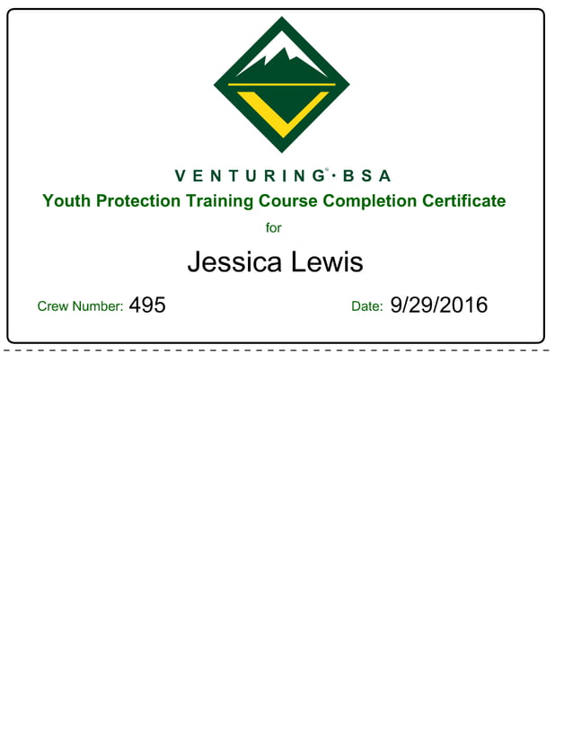Protection Training Course Completion Certificate | PDF
