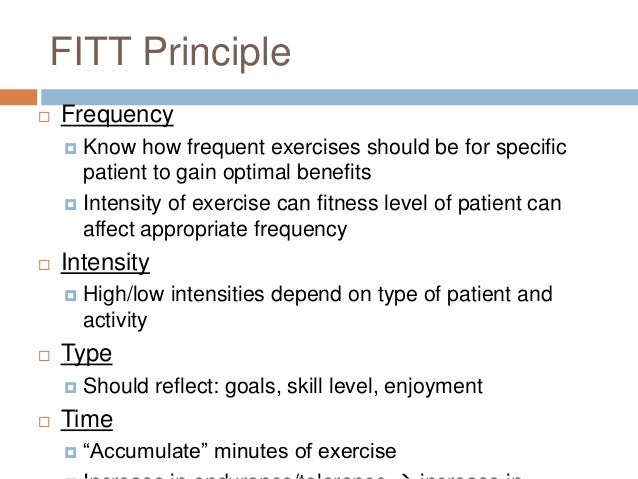 Work - Training and Exercise Prescriptions