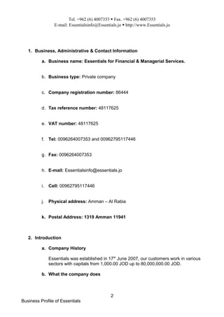 Essentials- Company Profile | DOC