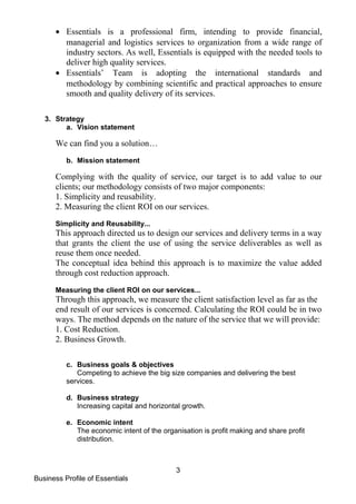 Essentials- Company Profile | DOC