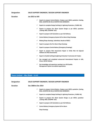 CV Raja Sanaullah SALES SUPPORT ENGINEER DECIGN SUPPORT ENGINEER | PDF
