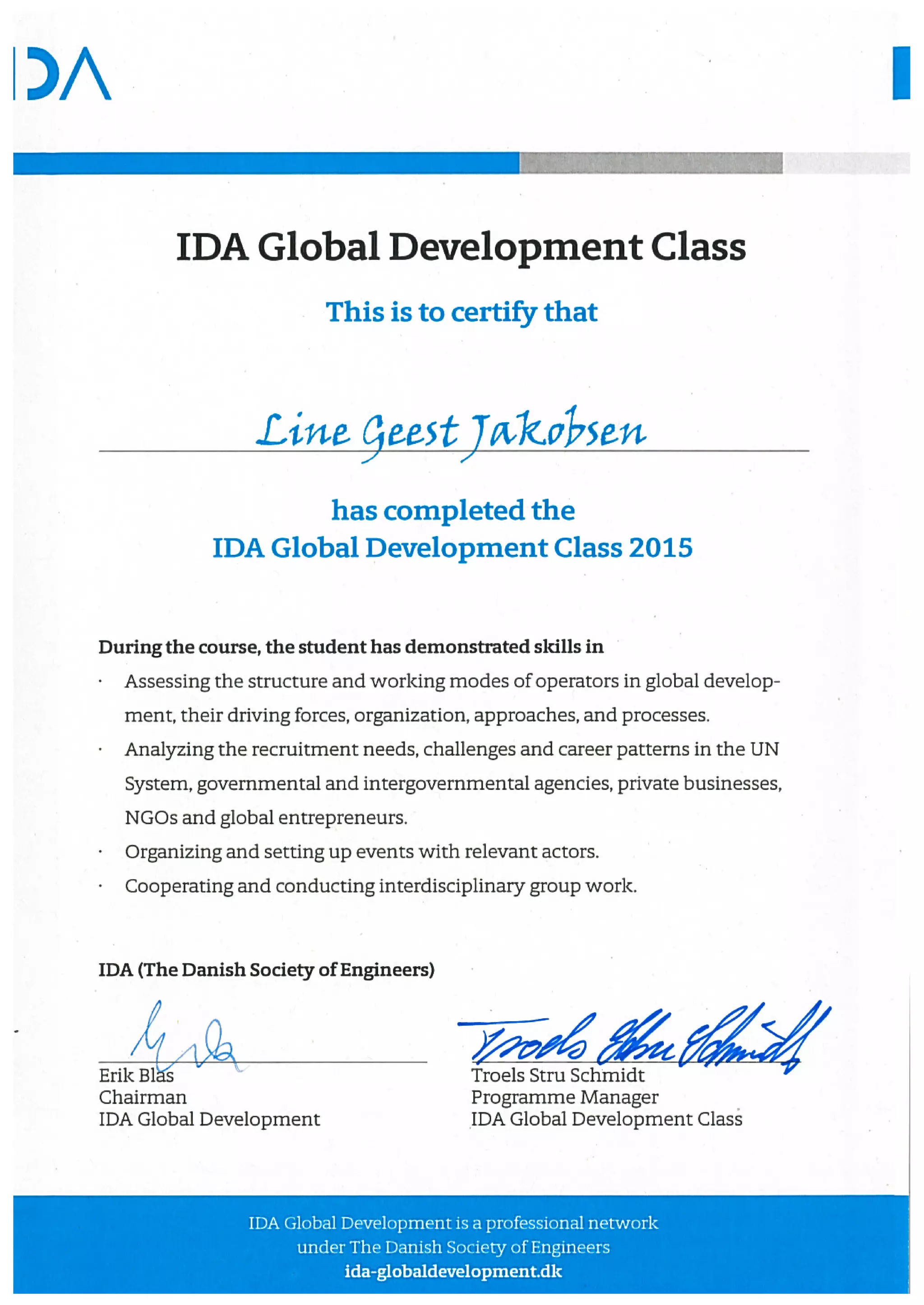 IDA Global Development diplom | PDF