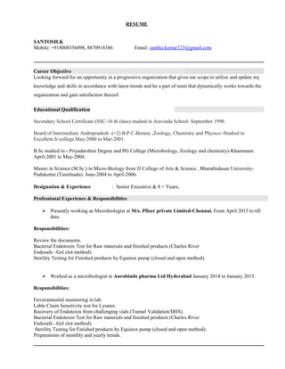 microbiology 8+ resume | PDF