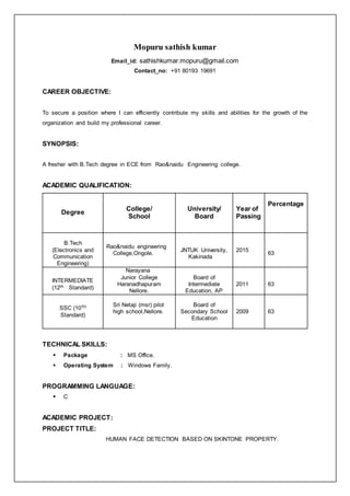 Satish | DOCX | College Education | Education