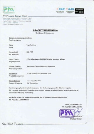 certificate pt. psm | PDF