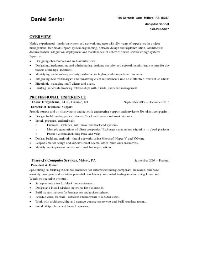 Daniel Senior Resume