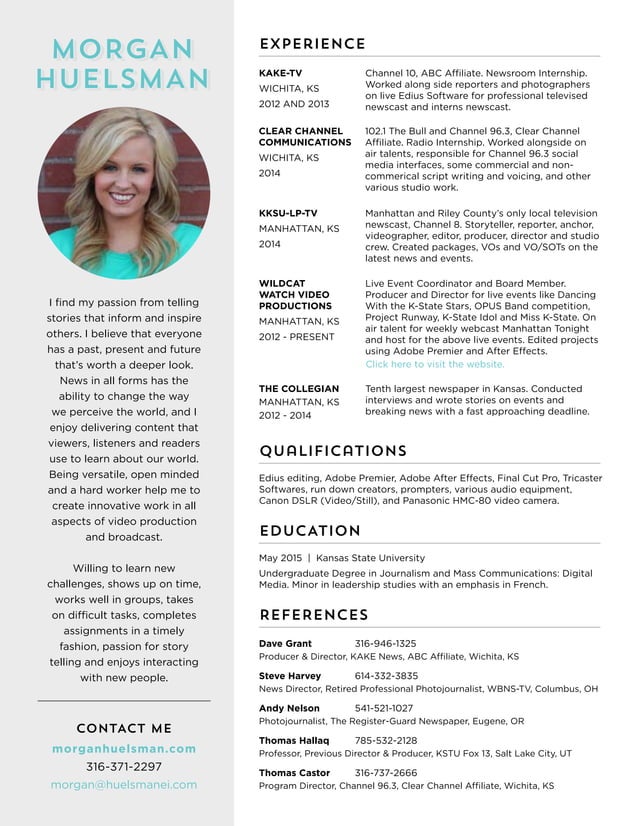 morgan-huelsman-resume2015 | PDF | Television | Entertainment