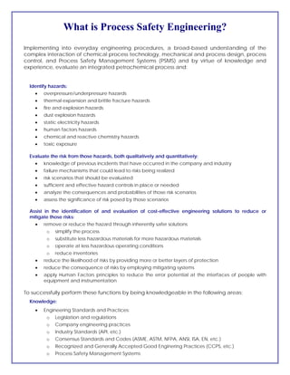 What Is Process Safety Engineering | PDF