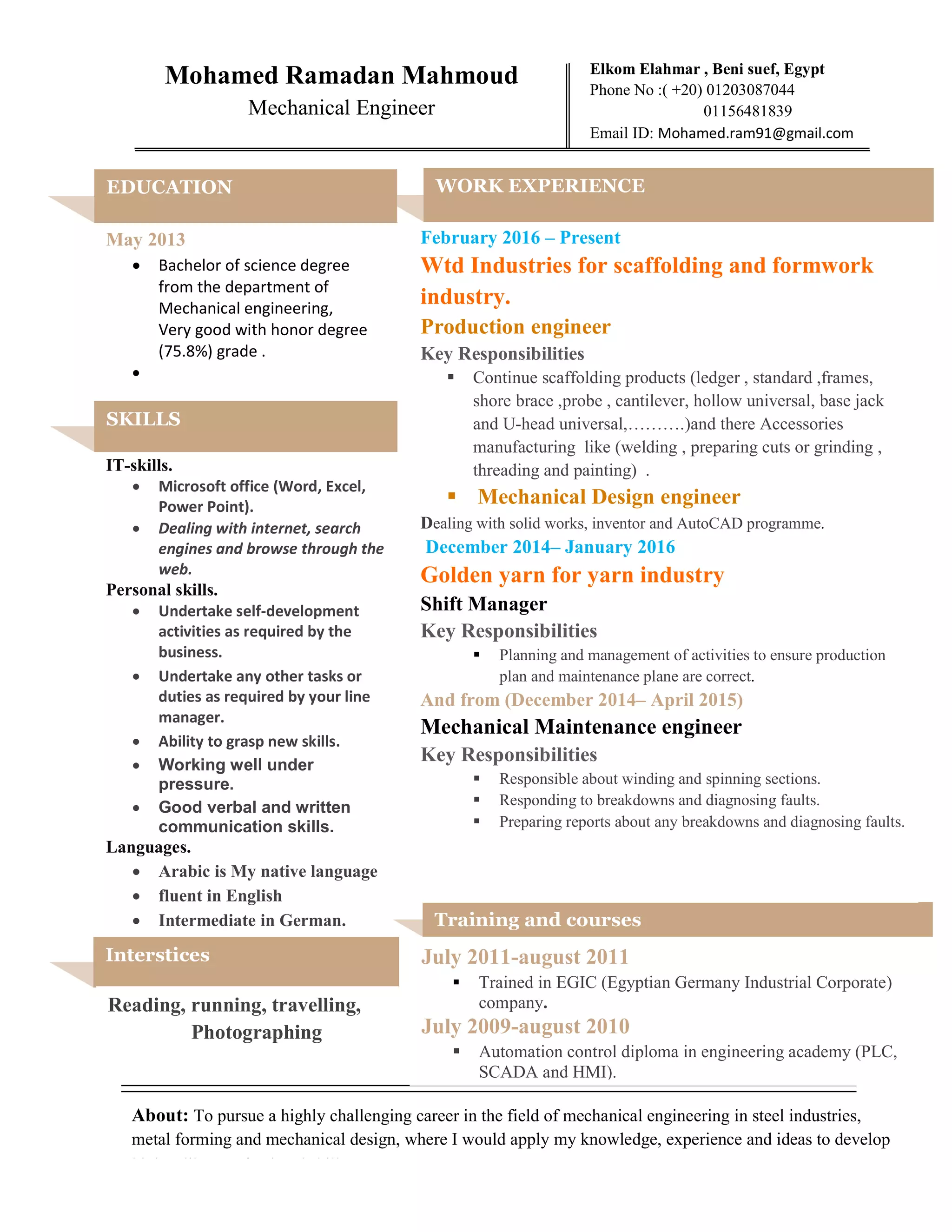 mohamed ramadan cv | PDF
